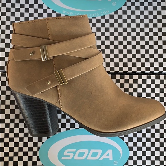 Soda | Shoes | Soda Undine Accent Buckle Ankle Bootie Heel | Poshmark